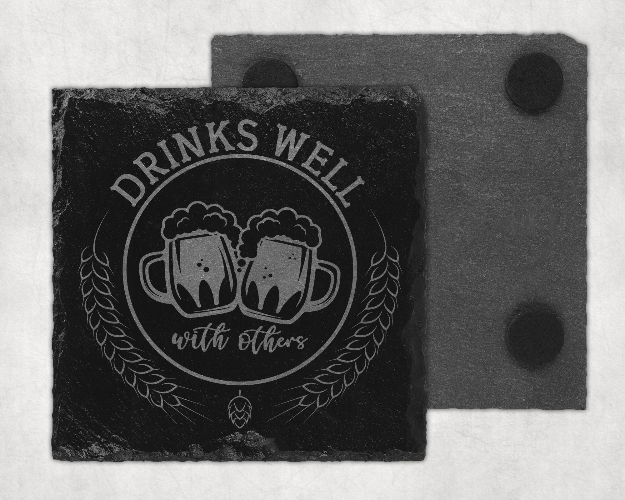 Engraved Bar Slate Coasters - BEER WHISKEY RUM VODKA! | Shop Sentosa